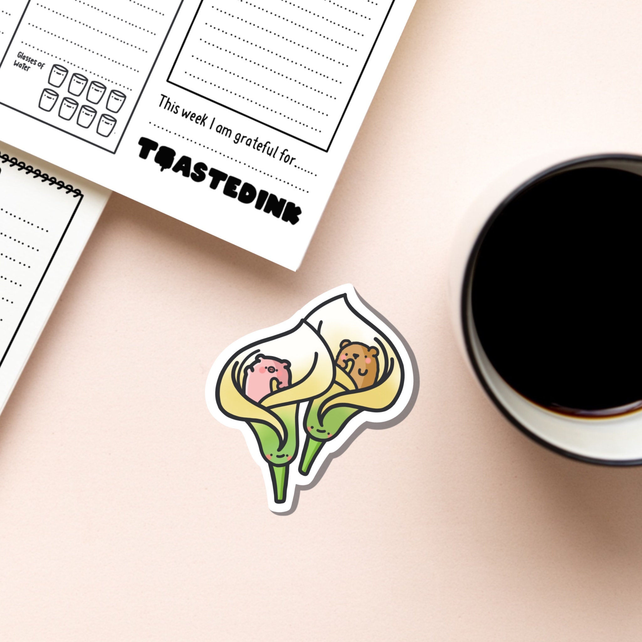 Cute Lily Vinyl Sticker Kawaii Flowers Stickers Cute Lily | Etsy