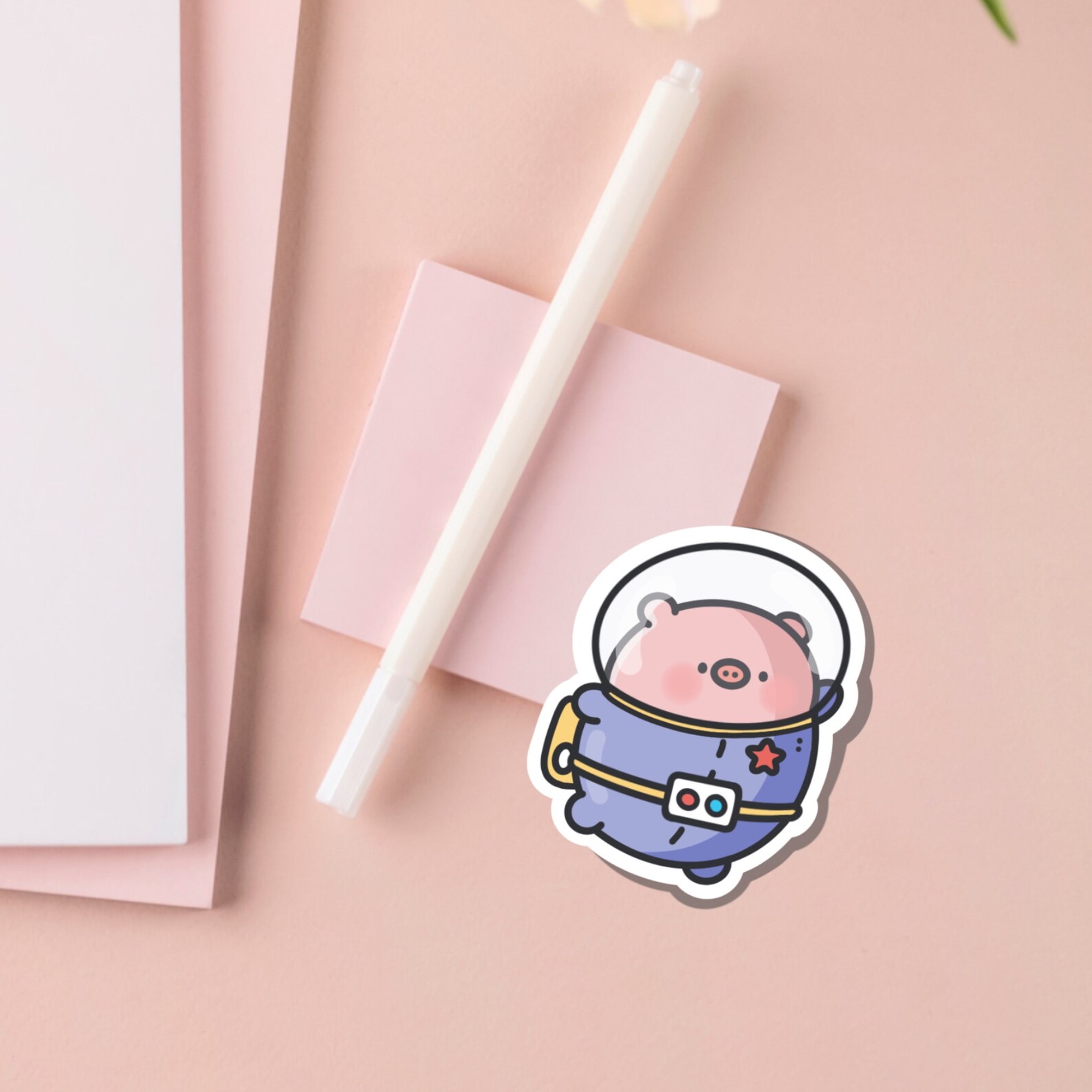 Space Pig Vinyl Sticker Kawaii Pig Stickers Cute Vinyl | Etsy