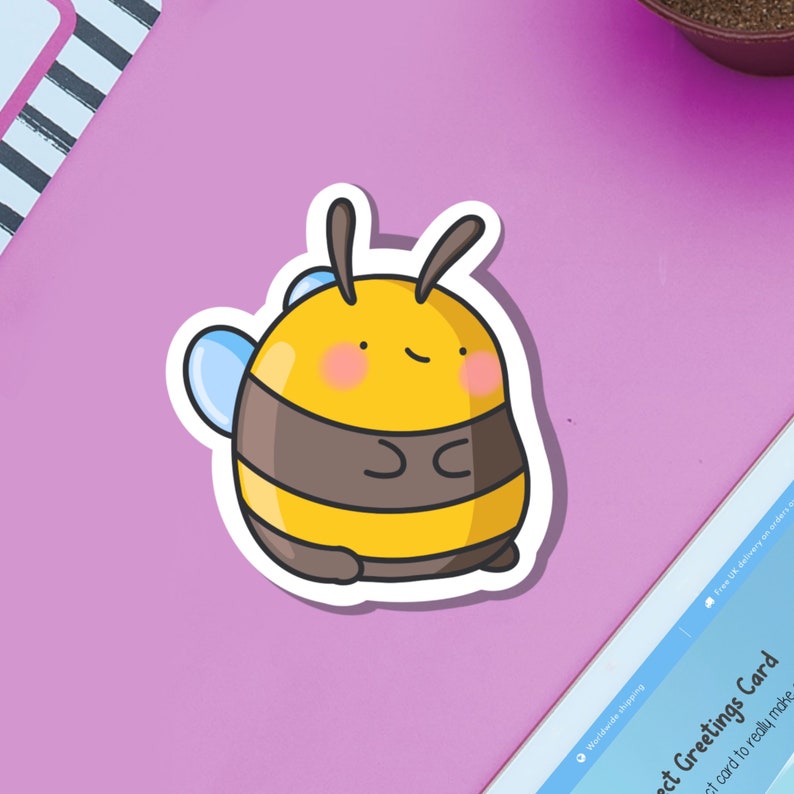 Cute Bumblebee Vinyl Sticker Kawaii Bee Stickers Cute - Etsy UK