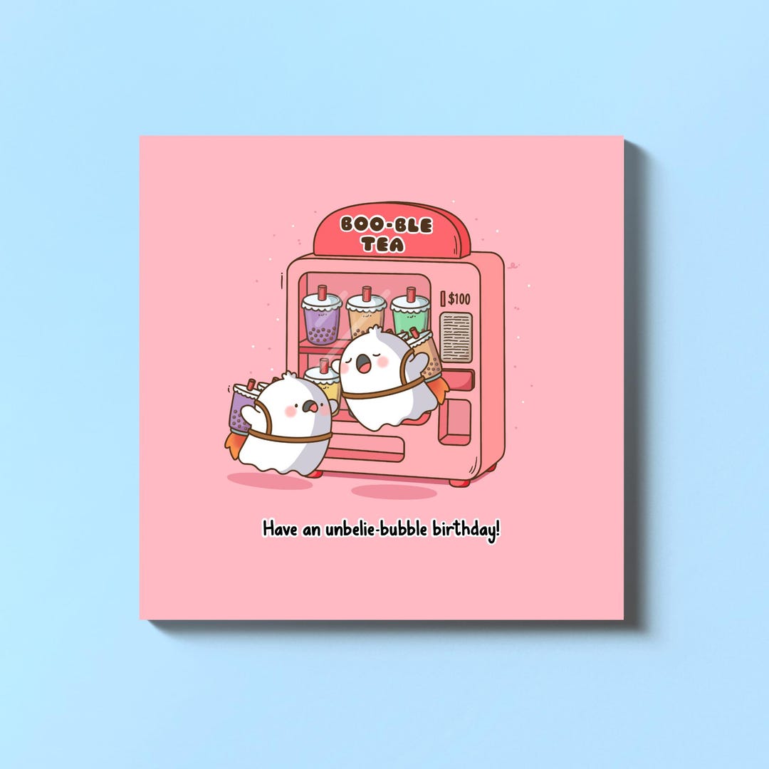 Bubble Tea Birthday Card for Friend | Kawaii Boba Tea Jetpack Birthday ...