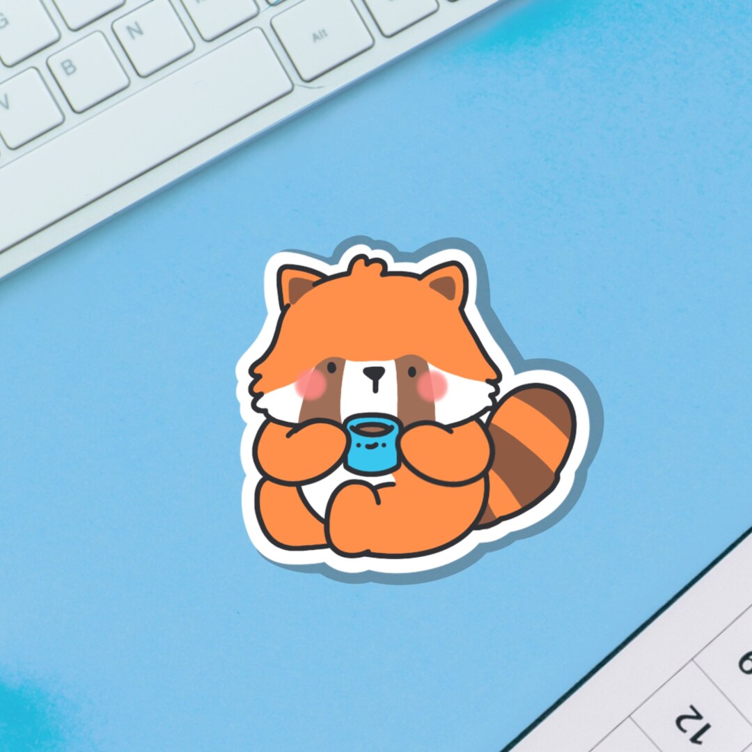 Cute Red Panda Vinyl Sticker Kawaii Panda Bear Stickers Cute Vinyl ...