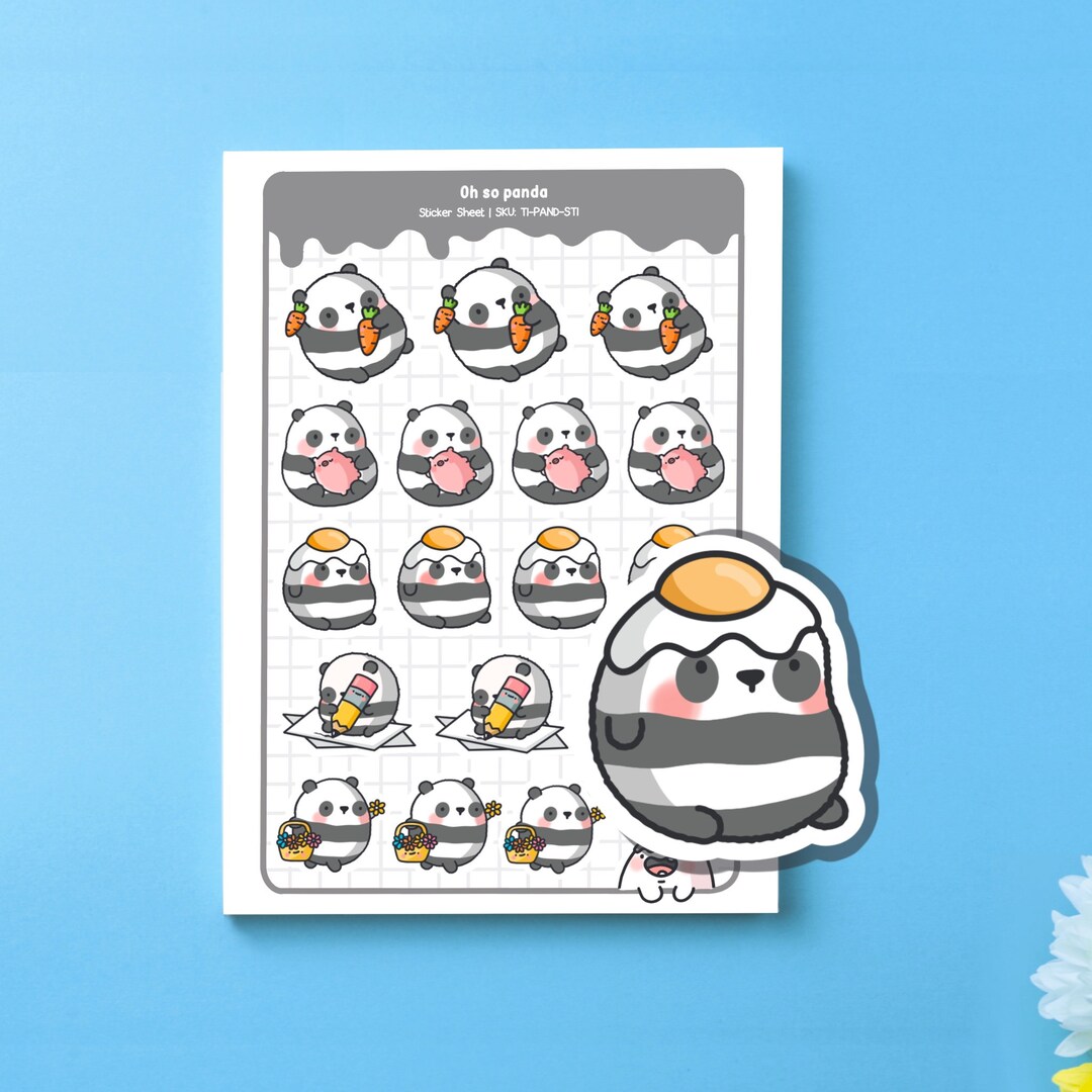 Cute Panda Sticker Sheets Kawaii Panda Planner stickers - Etsy México