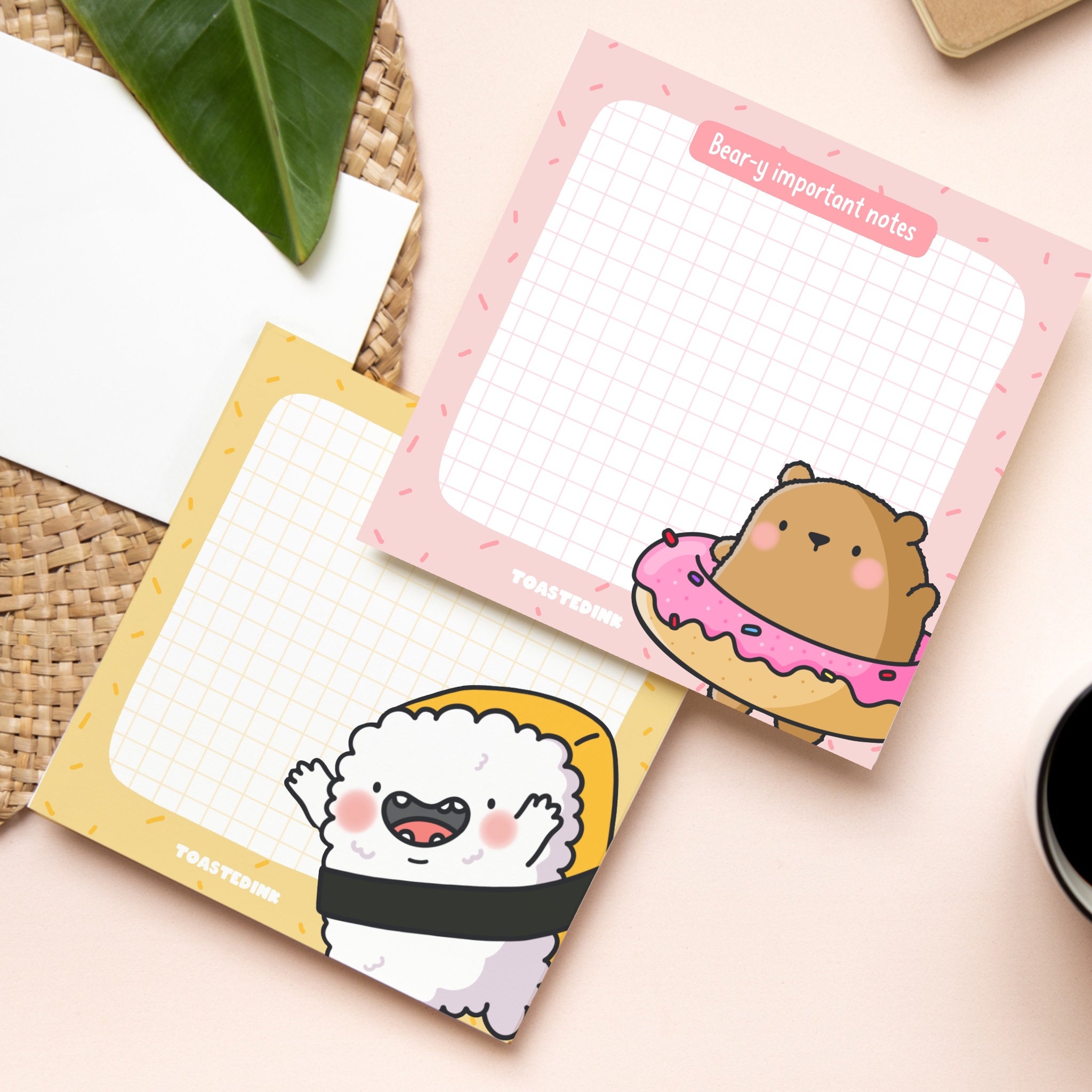 Cute Sushi Sticky Notes Mini Grid Kawaii Design Sticky | Etsy