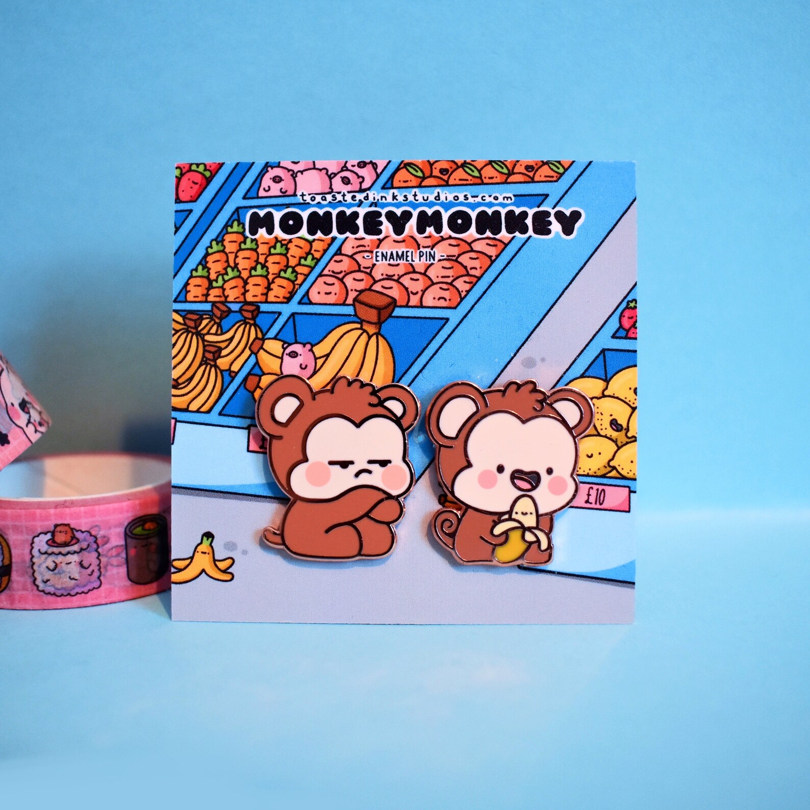 Cute Monkey Duo Enamel Pins Kawaii Monkey Pin Rose Gold - Etsy