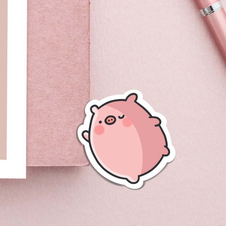 Dancing Pig Vinyl Sticker Kawaii Stickers Pig Stickers | Etsy