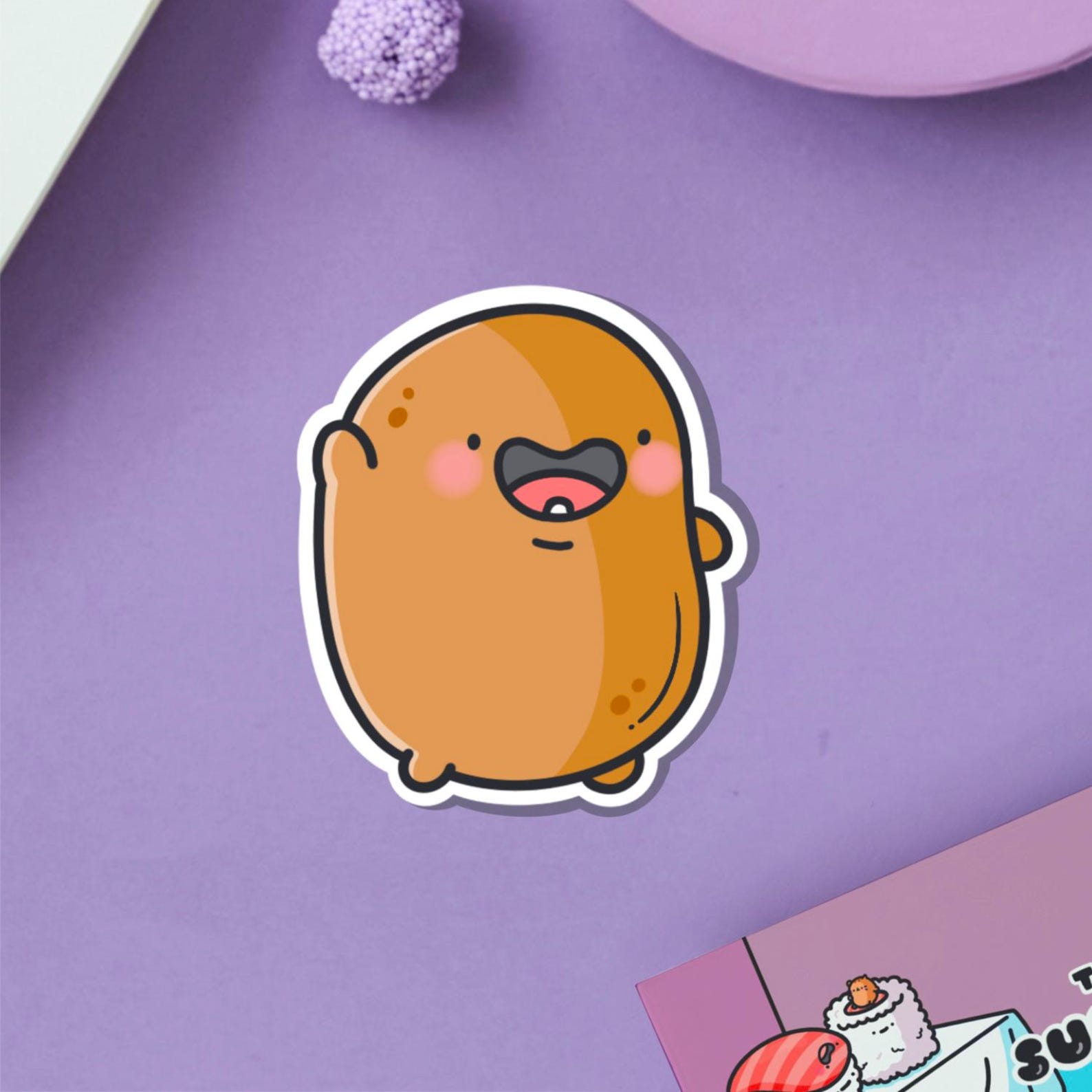 Waving Potato Vinyl Sticker | Kawaii Stickers, Potato Stickers | Cute ...