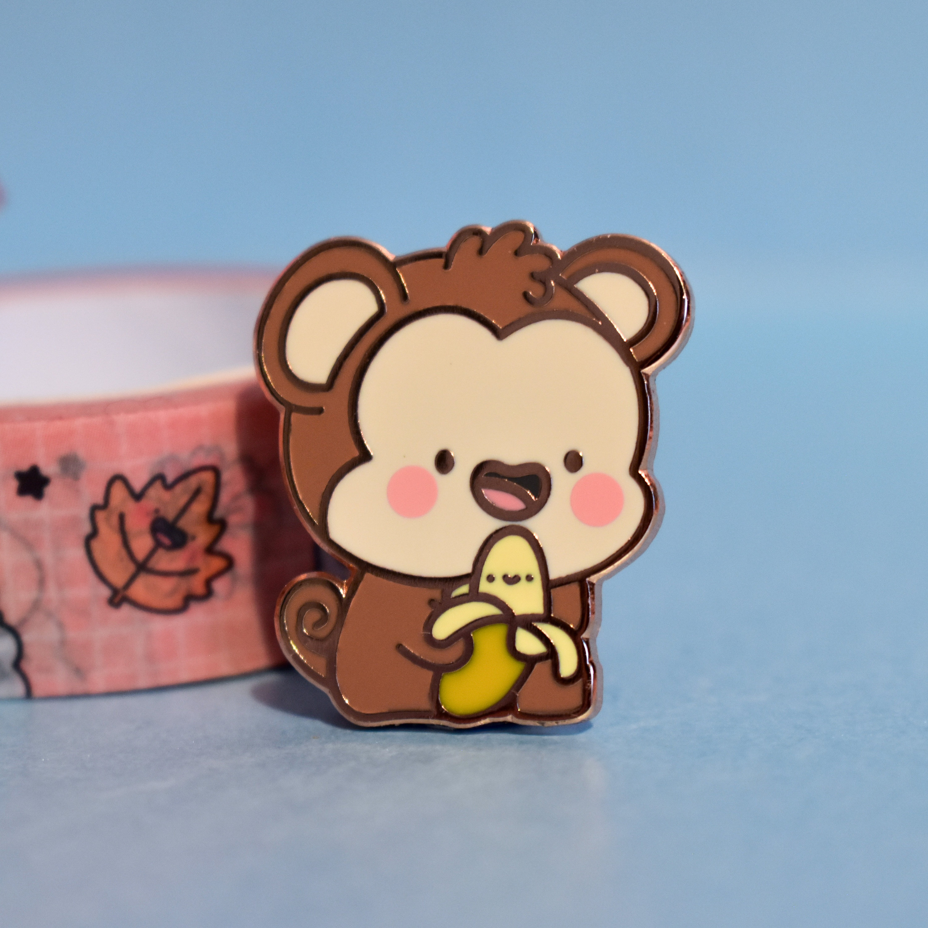 Cute Monkey Duo Enamel Pins Kawaii Monkey Pin Rose Gold - Etsy