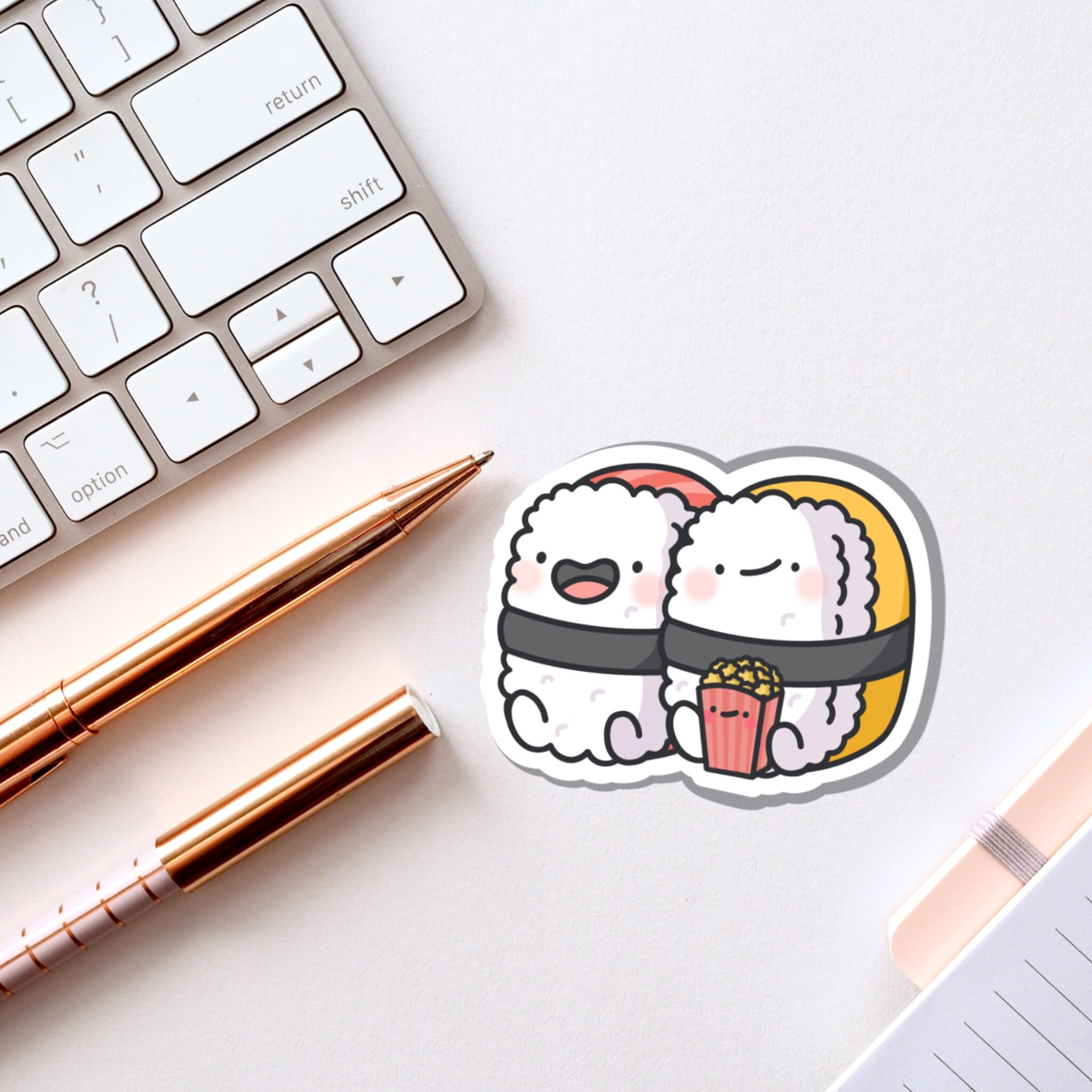 Cute Sushi Vinyl Sticker Kawaii Sushi Stickers Cute Vinyl | Etsy