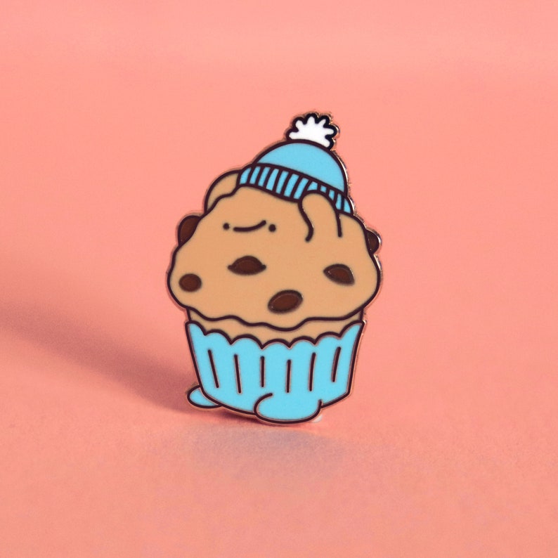 Muffin Enamel Pin | Kawaii Cake Pin | Rose Gold Pin | Hard Enamel Pin ...