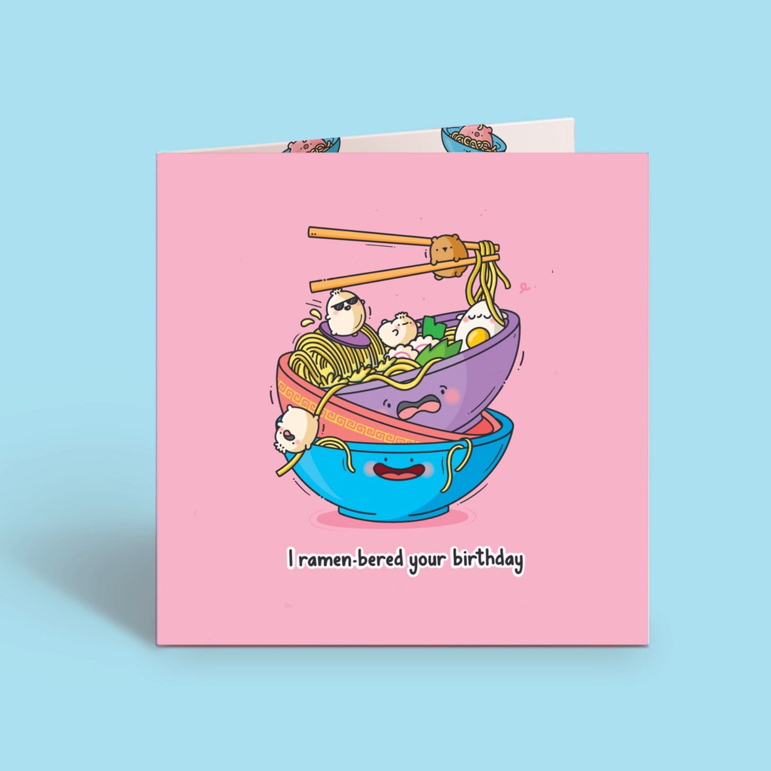 Ramen Birthday Card Cute Birthday Card Ramen Lover Cards for Her ...