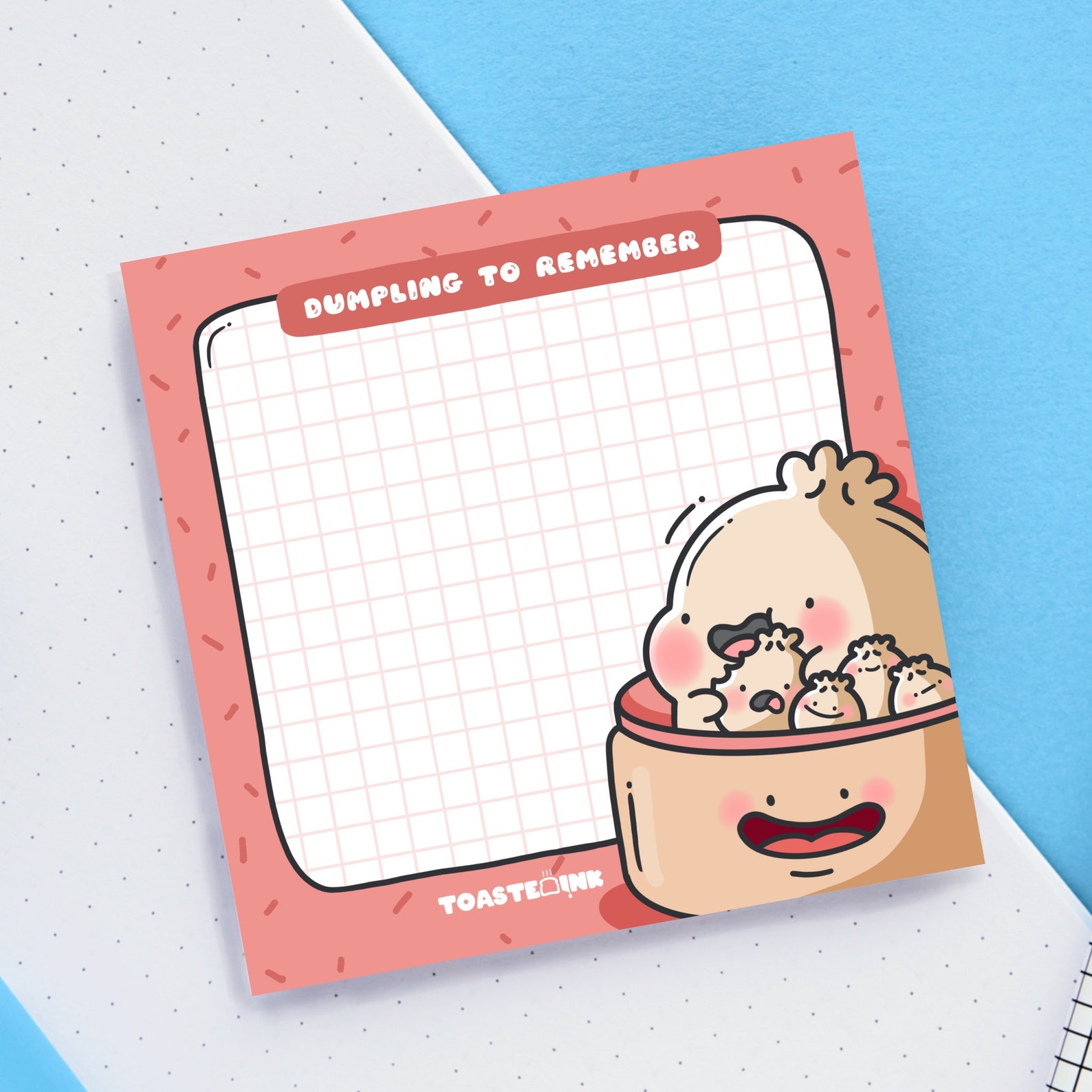 Dumpling Sticky Notes, Grid Kawaii Dim Sum Sticky Notes Cute Memo Pad ...
