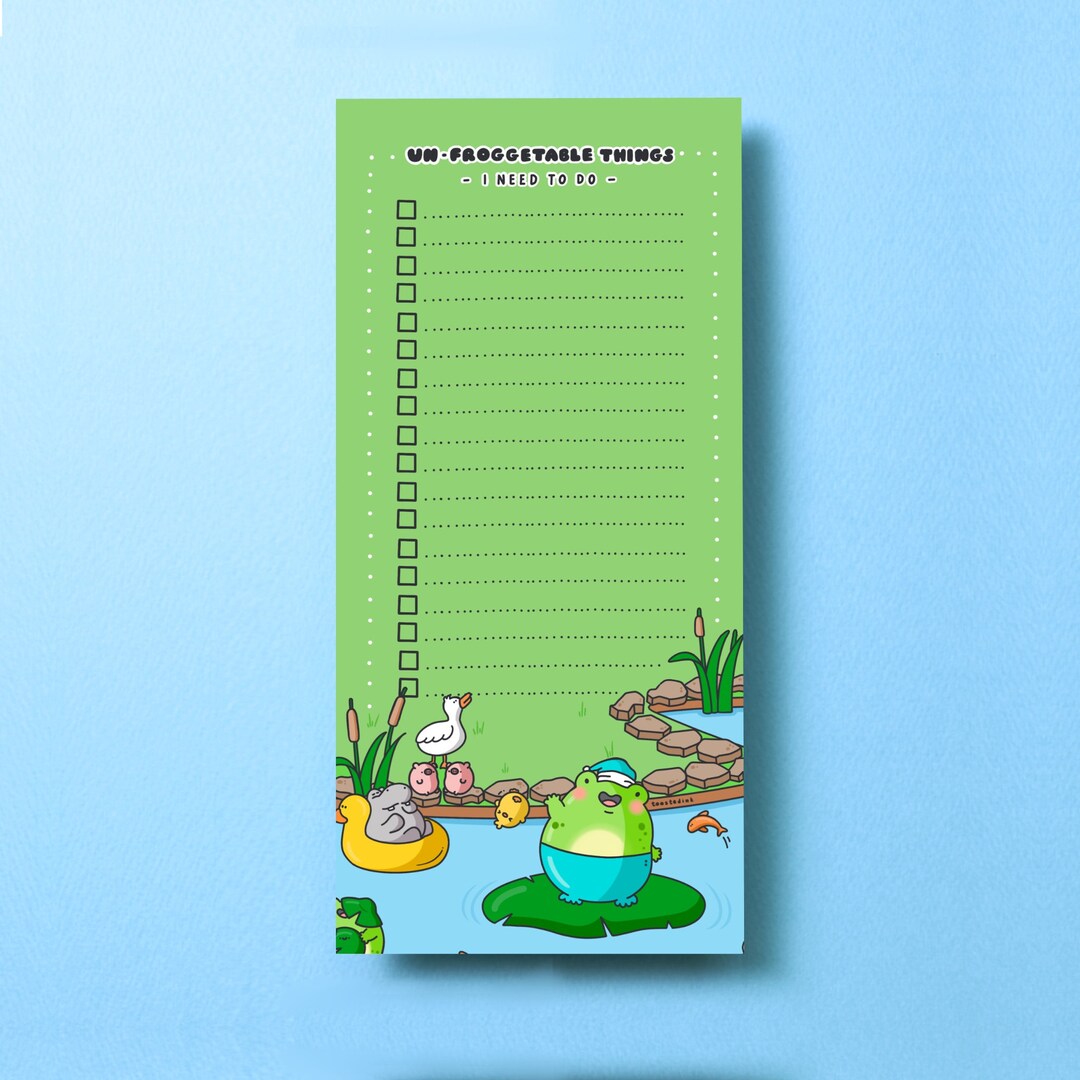 Cute Frog To-do-list Pad Frog Notepad, Daily Organization Bullet Journal, Productivity Planner ...