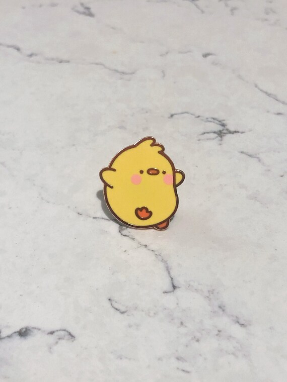Cute Chick Enamel Pin Kawaii Chicken Pin Animals Rose | Etsy