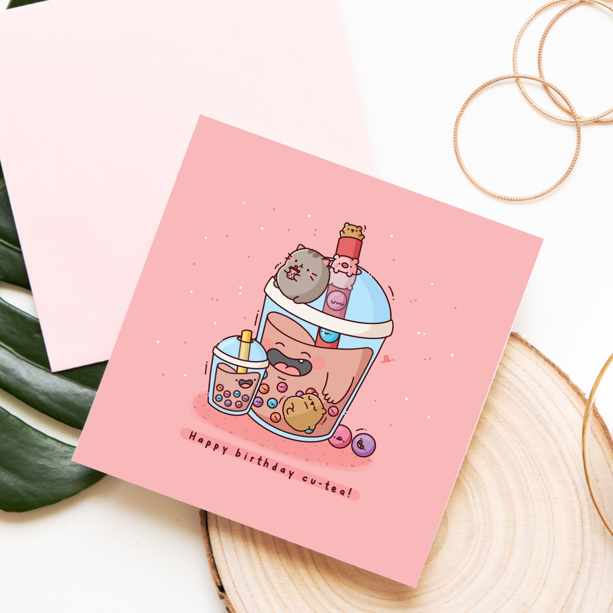 Cute Birthday Card for Friend Kawaii Boba Tea Birthday Card | Etsy UK