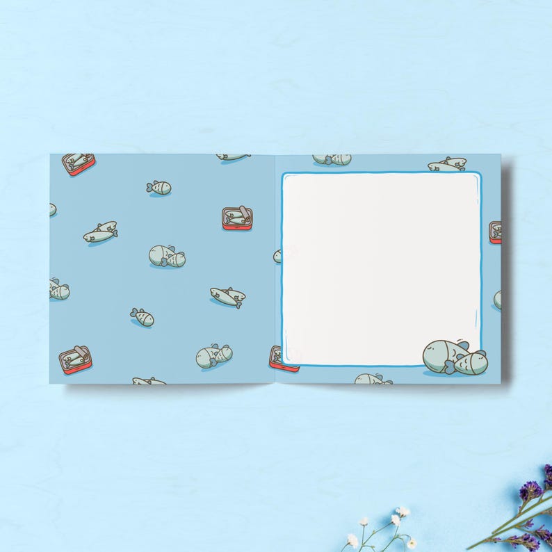 Sardines Birthday Card for Friend | Kawaii Fish Birthday Card for Him ...