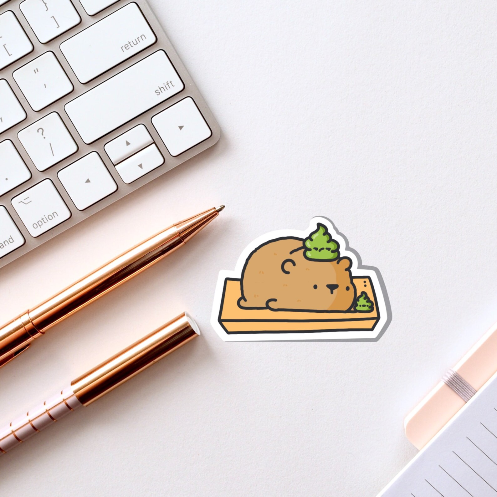 Wasabi bear Vinyl Sticker Kawaii Stickers bear Stickers | Etsy