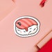 Salmon Sushi Vinyl Sticker Kawaii Sushi Stickers Cute Vinyl Sticker ...