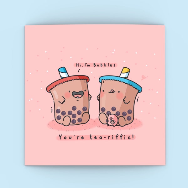 Bubble Tea Card - Etsy Australia