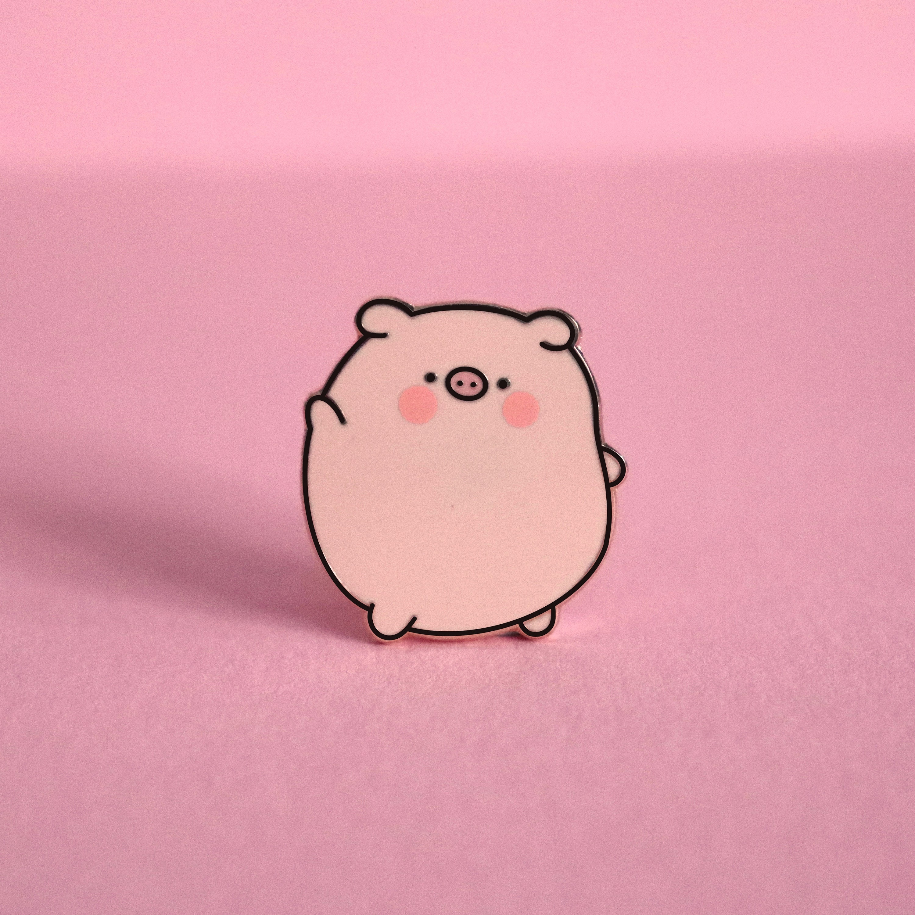 Pig Enamel Pin | Kawaii Pig Pin | Cute Animals | Rose Gold Pig | Hard ...