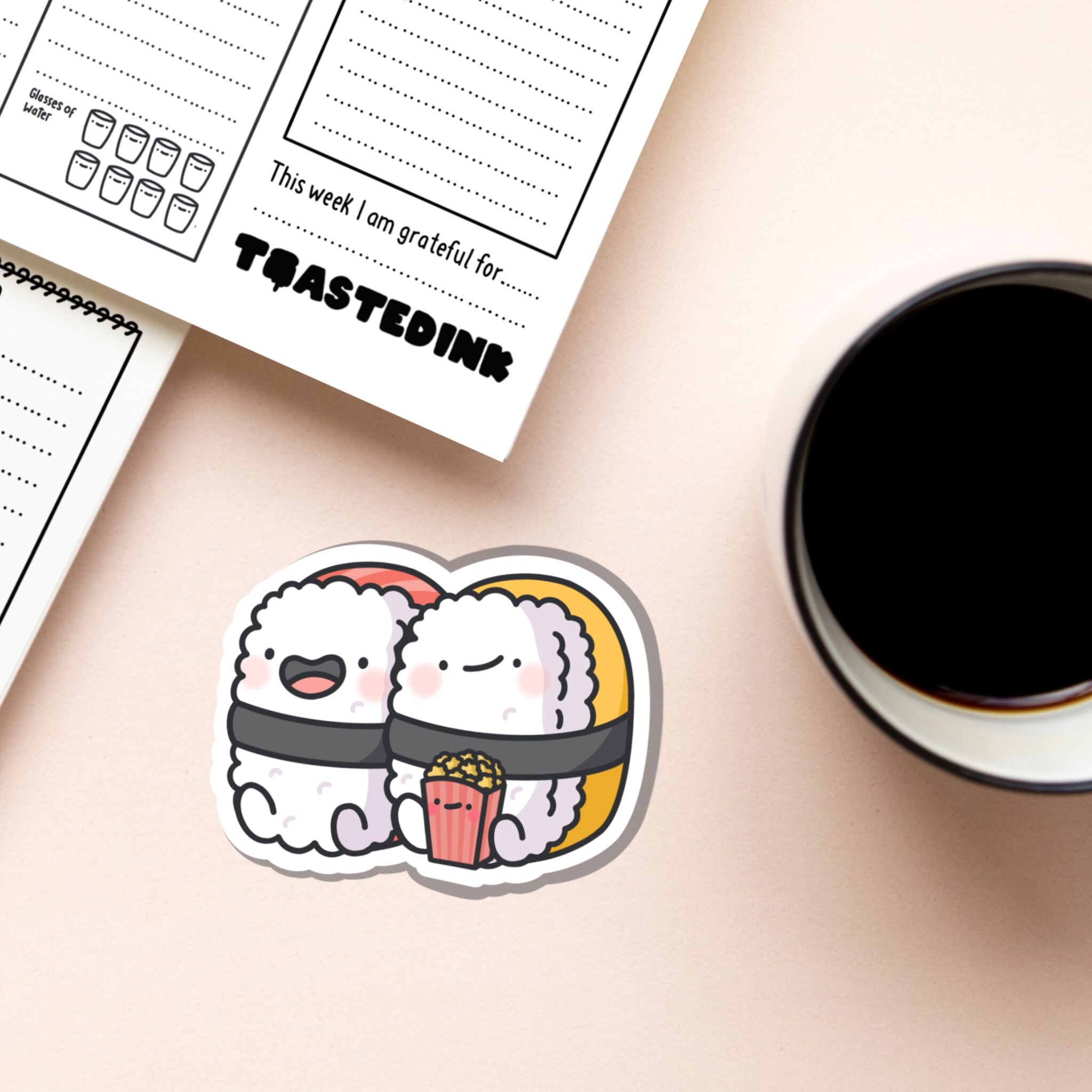 Cute Sushi Vinyl Sticker Kawaii Sushi Stickers Cute Vinyl | Etsy