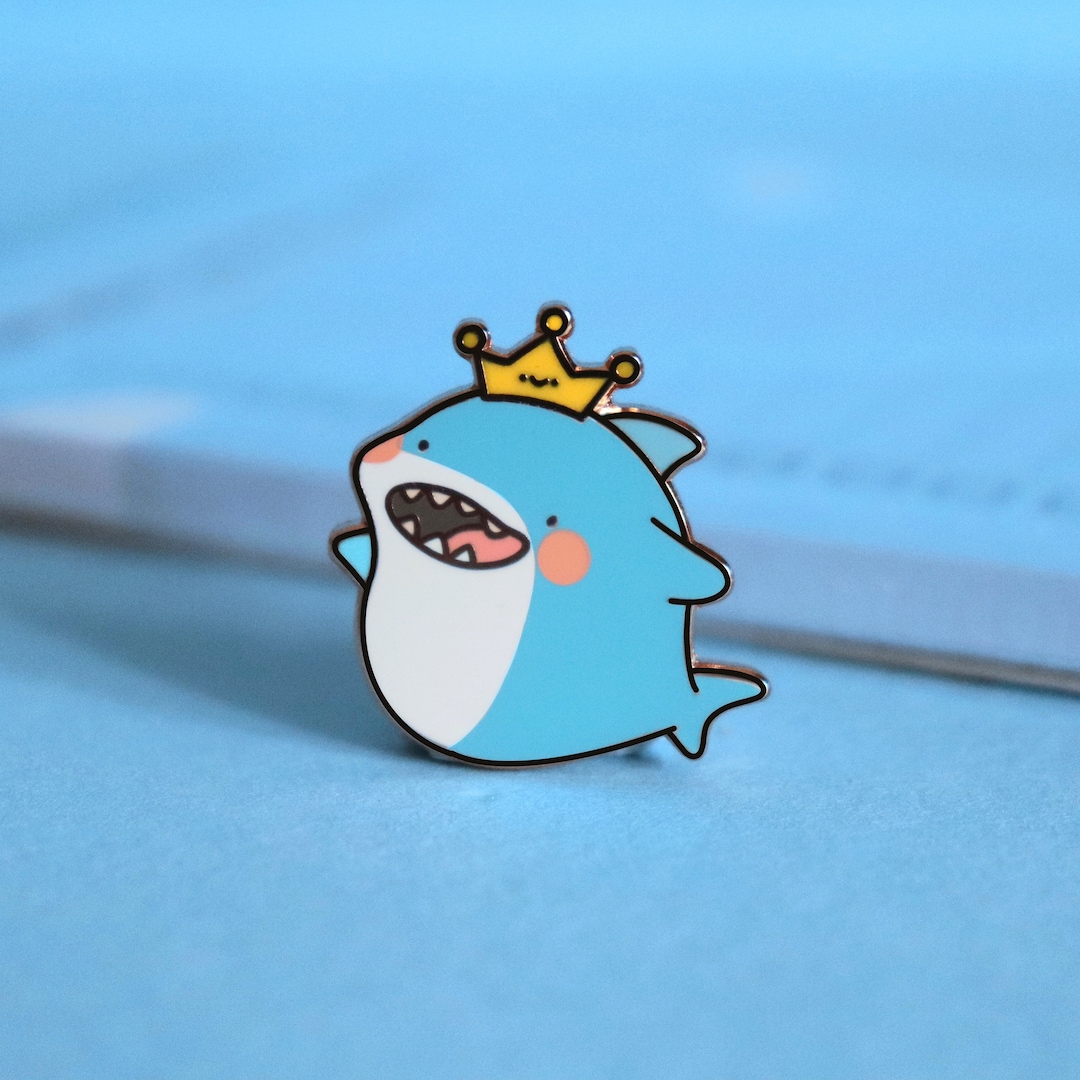 Shark Enamel Pin | Kawaii Shark Pin | Rose Gold Shark | Hard Enamel Pin ...
