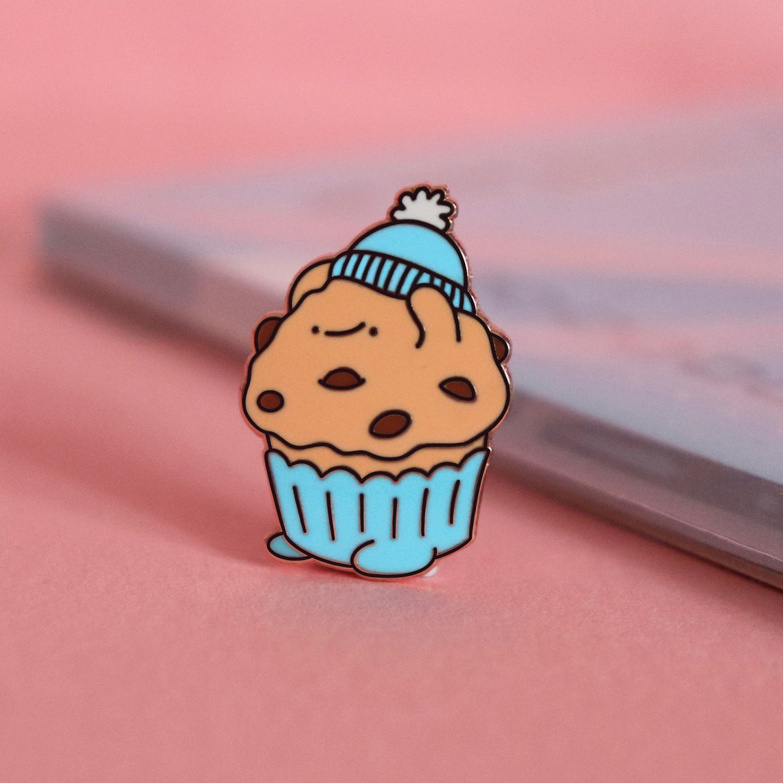 Muffin Enamel Pin | Kawaii Cake Pin | Rose Gold Pin | Hard Enamel Pin ...