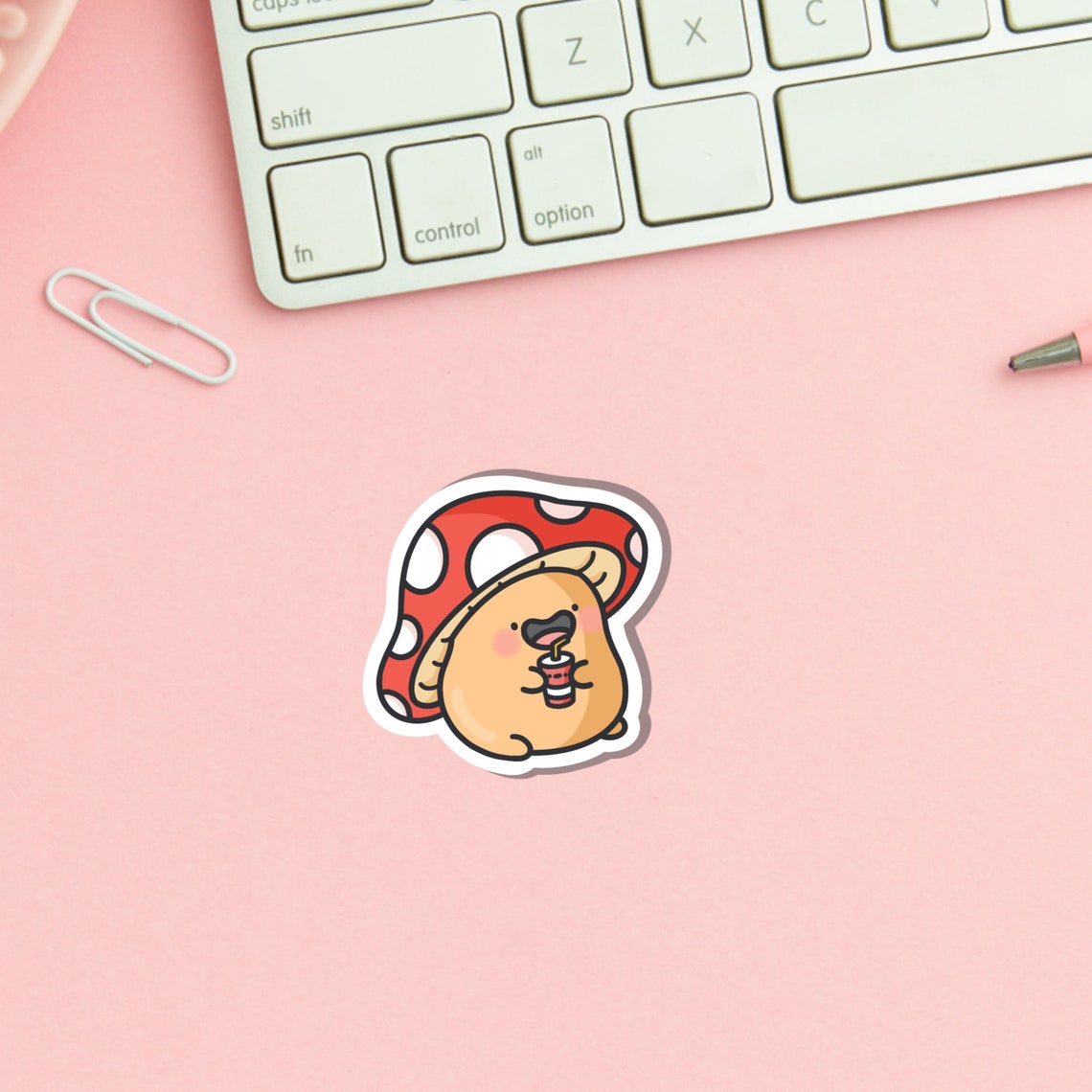 Mushroom Vinyl Sticker Kawaii Mushroom Stickers Cute Vinyl | Etsy