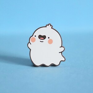 Ghost Enamel Pin | Kawaii Ghost Pin | Rose Gold Pin | Hard Enamel Pin ...