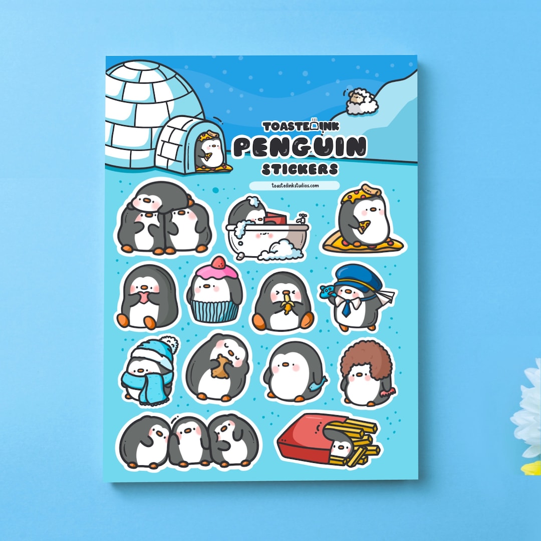 Penguin Sticker Sheet Cute Penguin Stickers Kawaii Animal Stickers ...