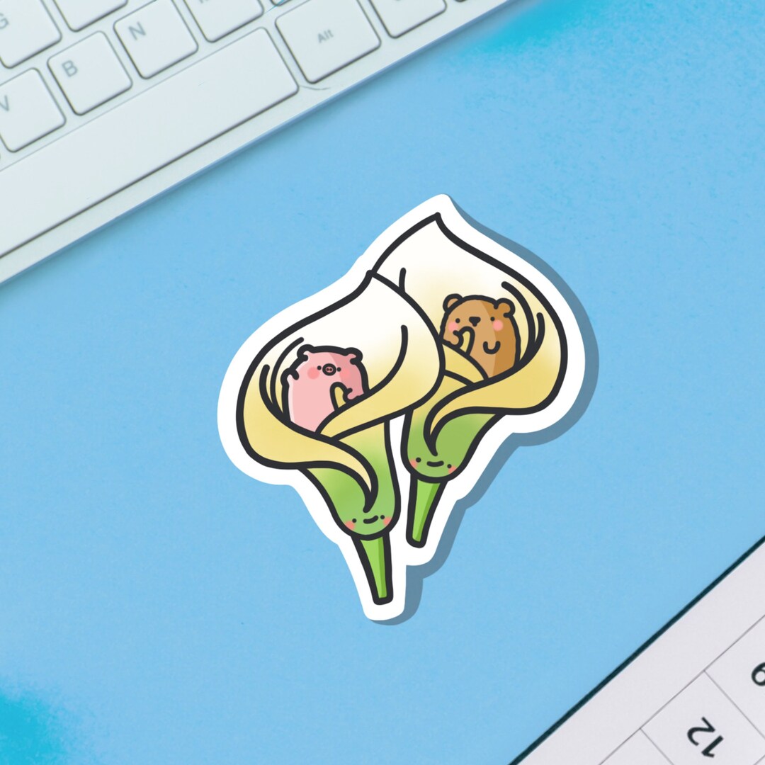 Cute Lily Vinyl Sticker Kawaii Flowers Stickers Cute Lily - Etsy