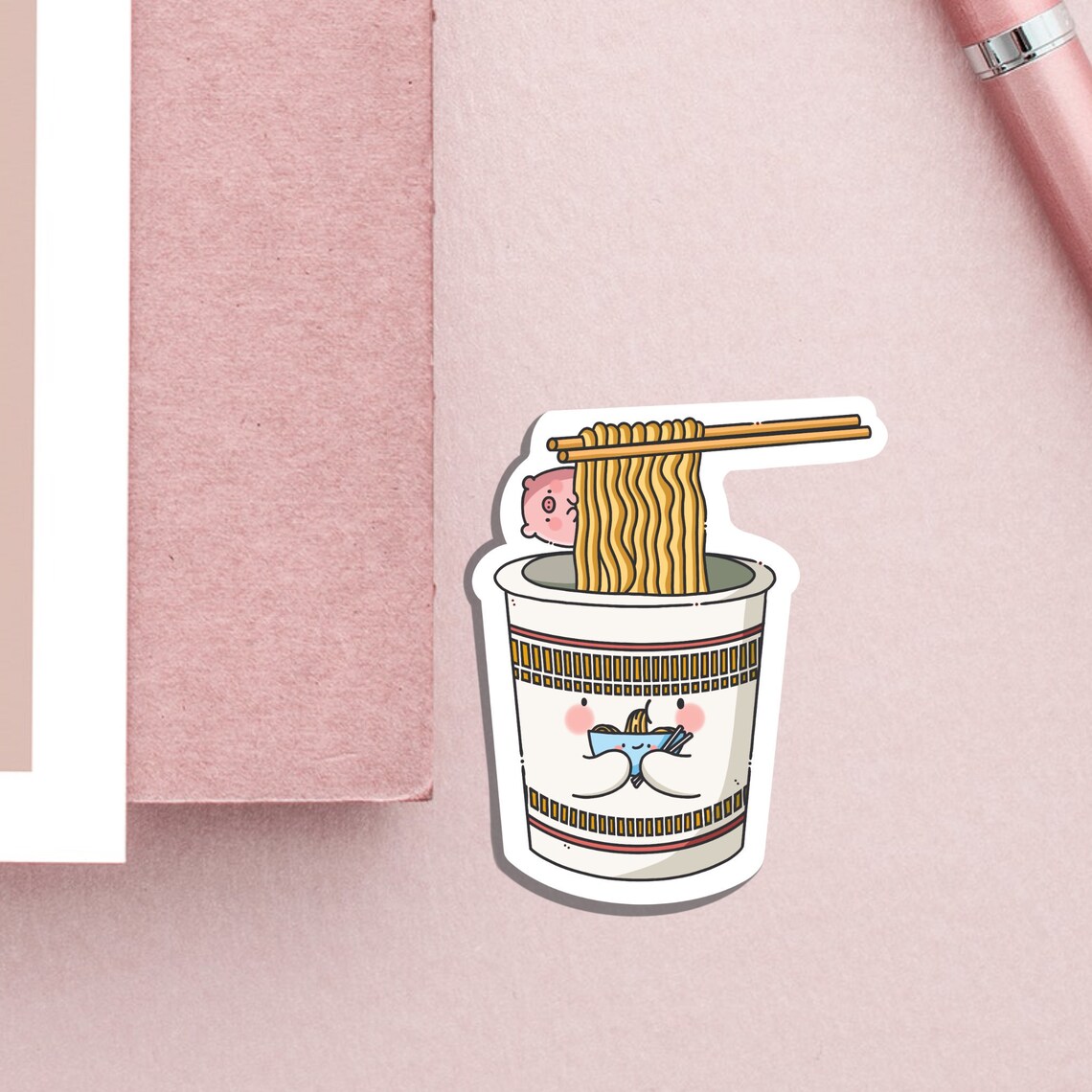 Cute Ramen Noodles Vinyl Sticker Kawaii Ramen Stickers | Etsy
