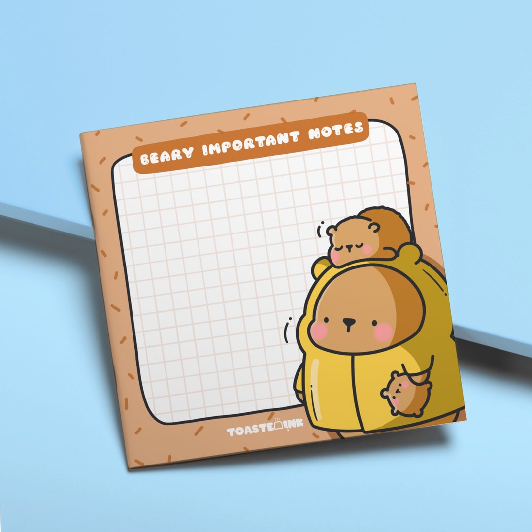 Bear Sticky Notes, Mini Grid, Kawaii Design Sticky Notes | Cute Memo ...