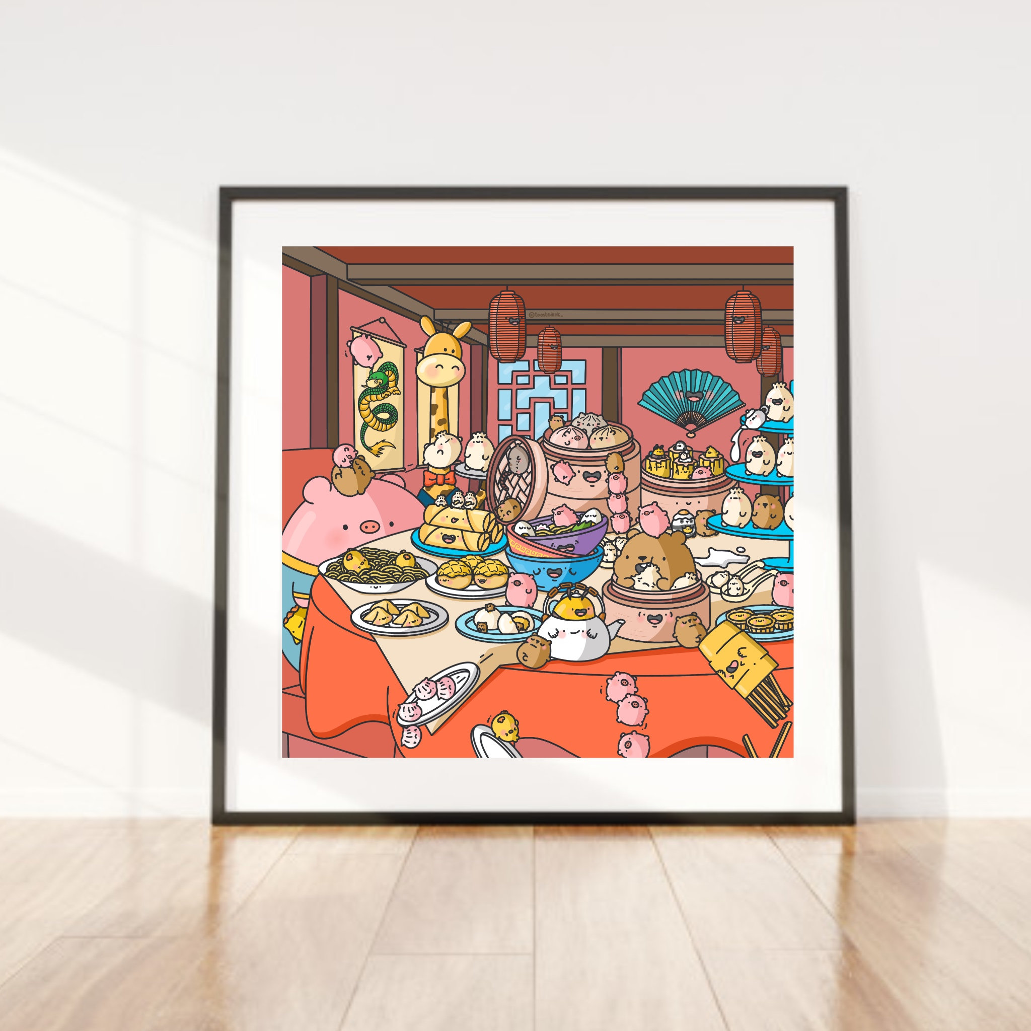Cute Dim Sum Art Print - Illustration - Kawaii Illustration Print ...
