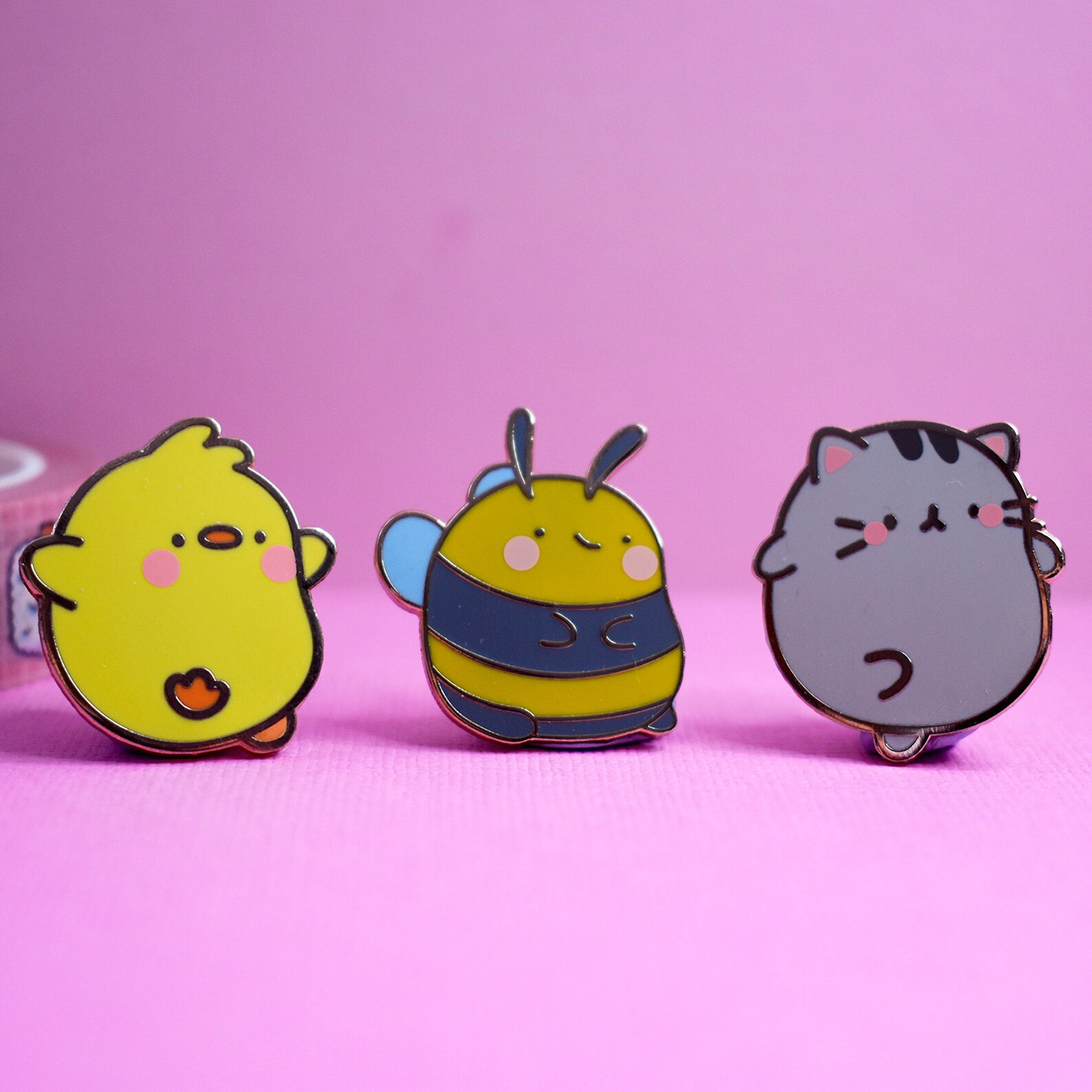 Cute Chick Enamel Pin Kawaii Chicken Pin Animals Rose - Etsy