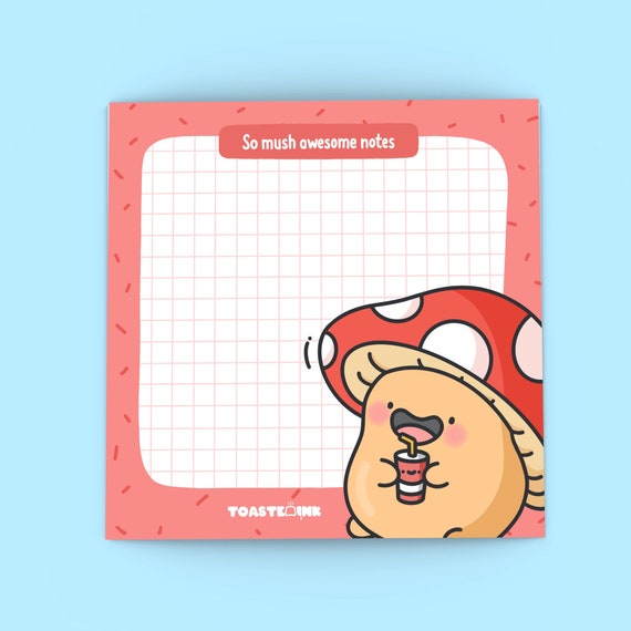 Cute Mushroom Sticky Notes Mini Grid Kawaii Design Sticky - Etsy