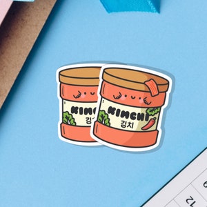 Cute Kimchi Vinyl Sticker | Kawaii Korean Food Stickers | Cute Vinyl ...
