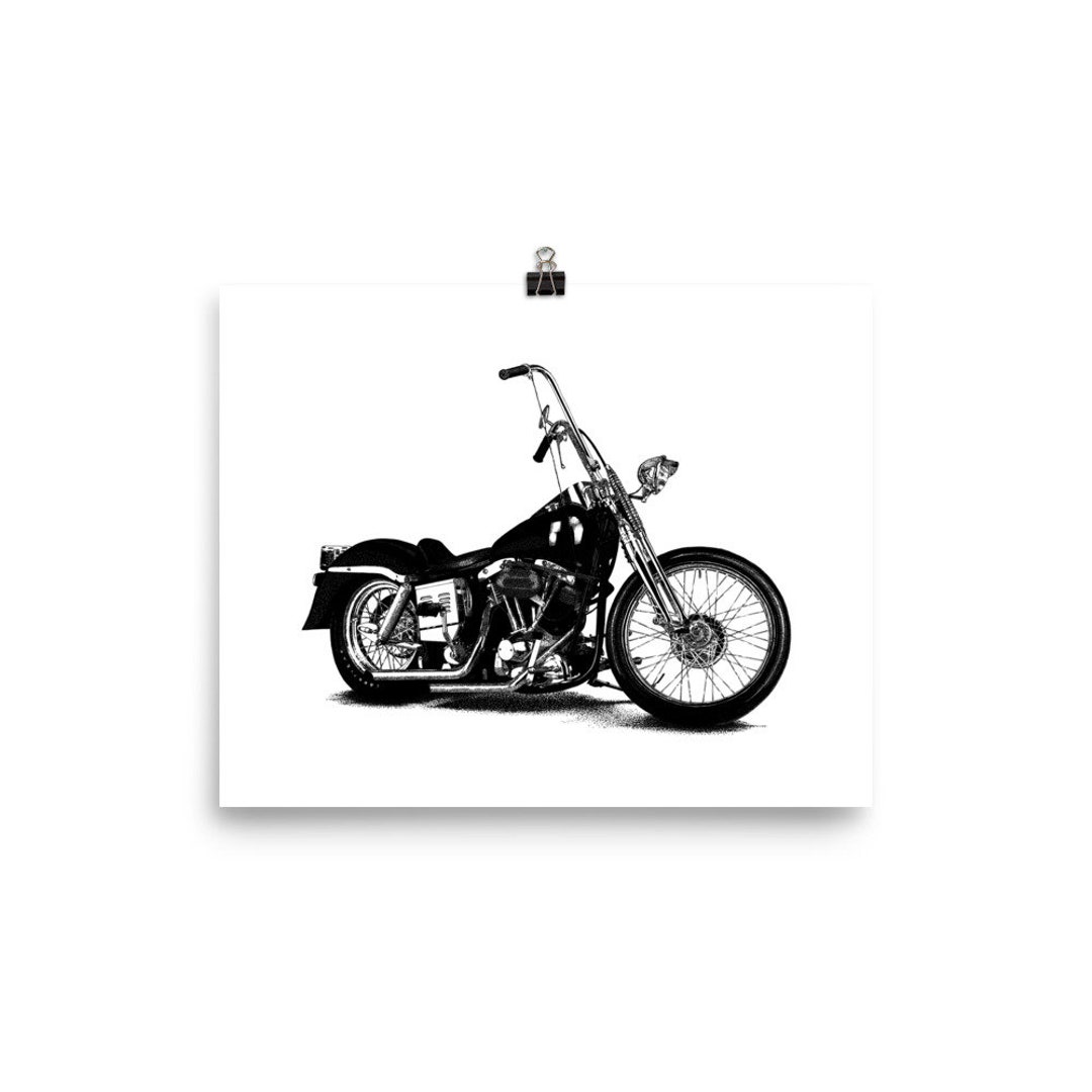 Chopper Motorcycle - Pen & Ink Poster Print - Etsy Canada