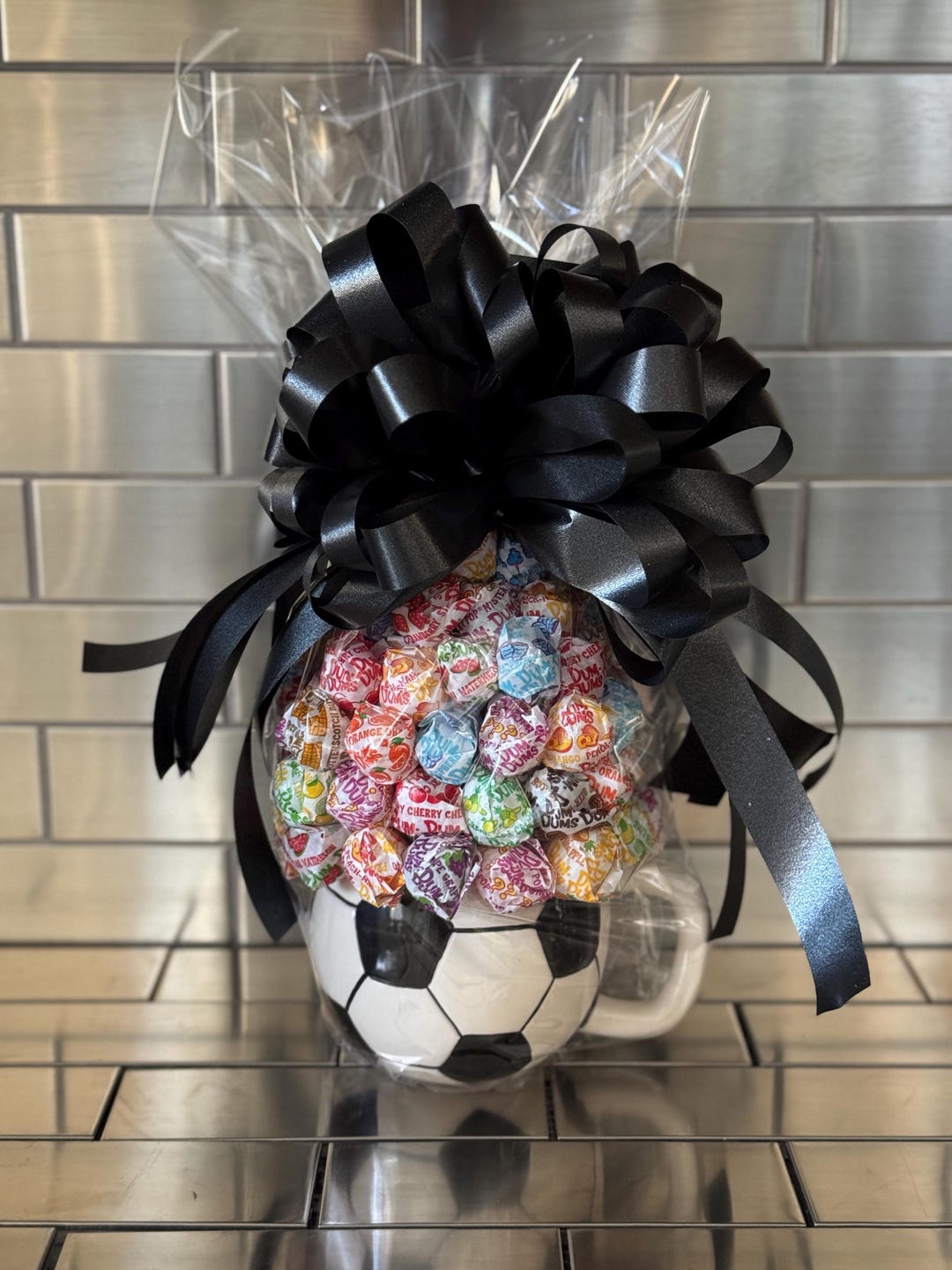 Soccer Ball Lollipop Bouquet, Ceramic Mug Candy Basket - Etsy