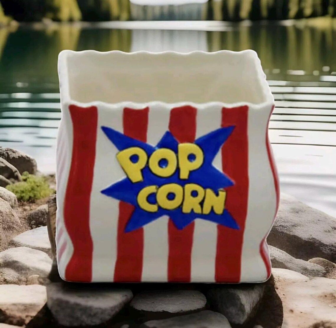 Ceramic Popcorn Container Planter/gift Basket/popcorn Dish/candy Dish ...