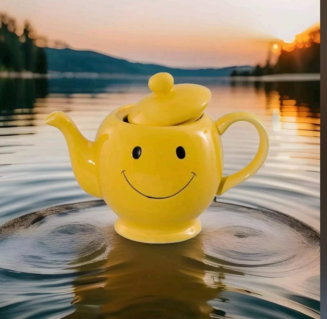 Smiley Face Ceramic Teapot Planter - Etsy