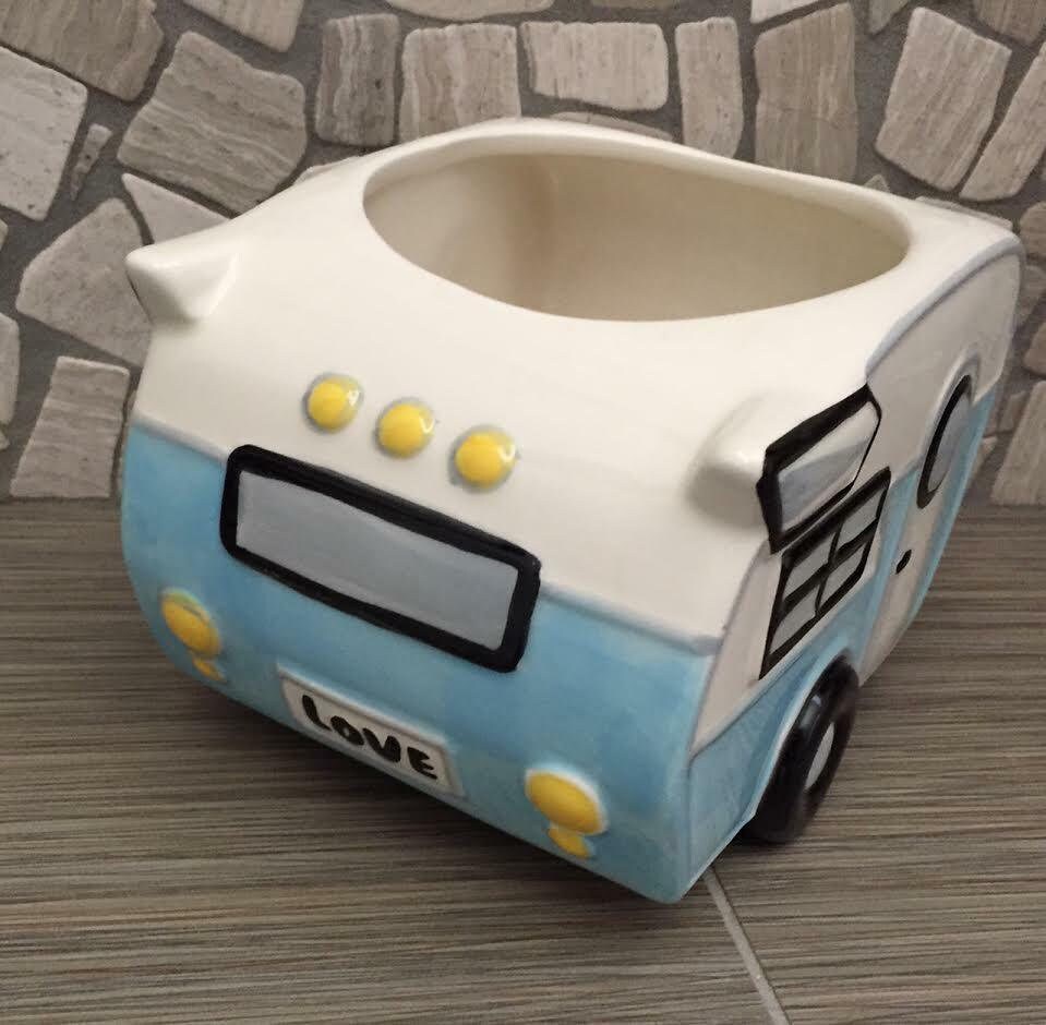 Ceramic Camper Trailer Pink Planter - Etsy