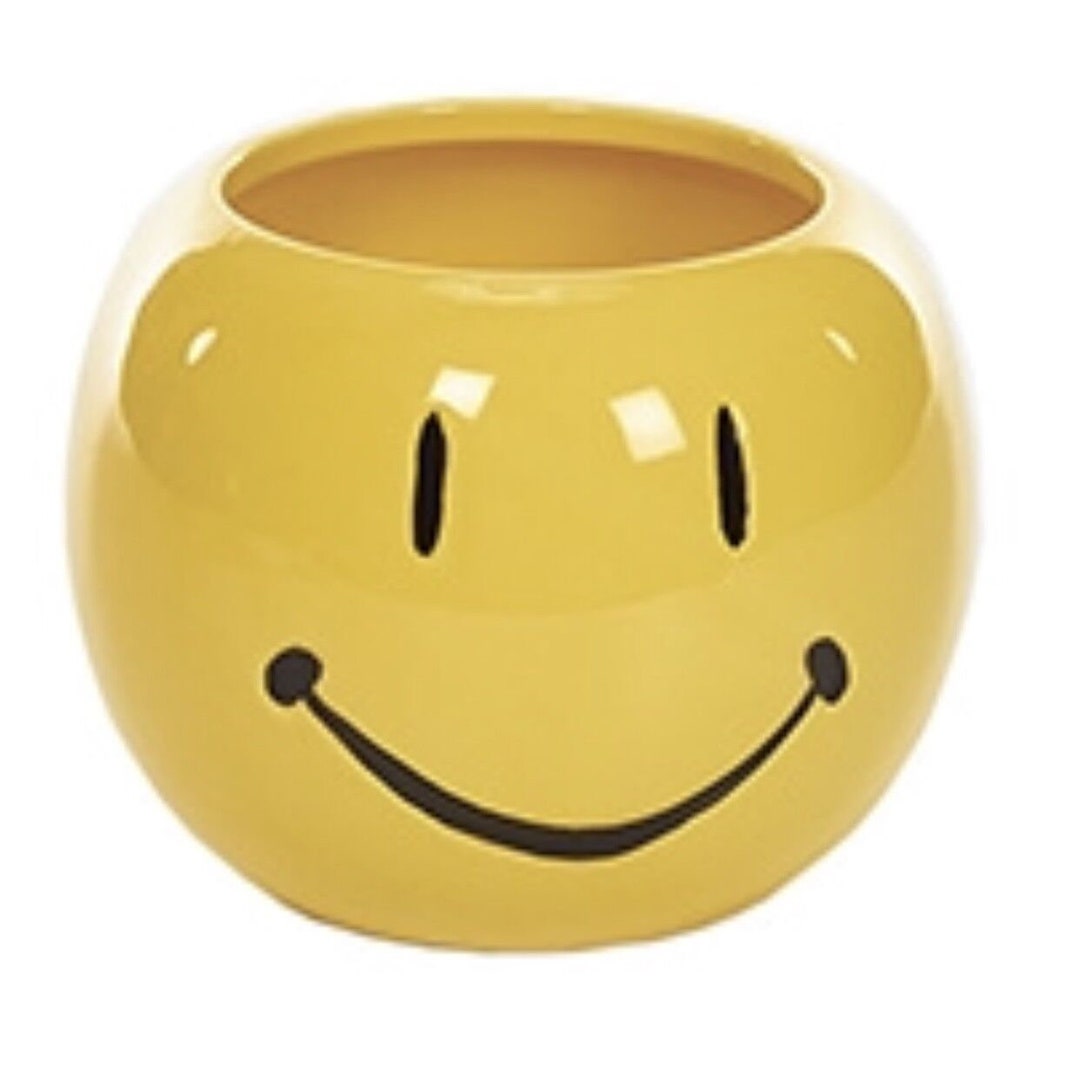 Smiley Face Ceramic Planter - Etsy