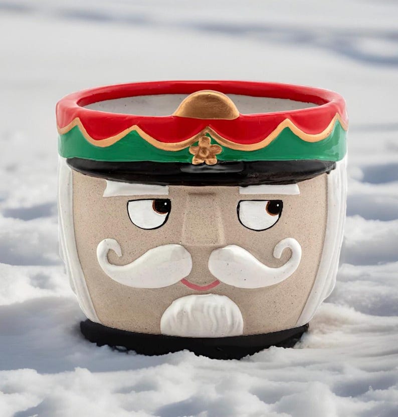 Nutcracker Ceramic Christmas Planter/candy Dish/basket - Etsy