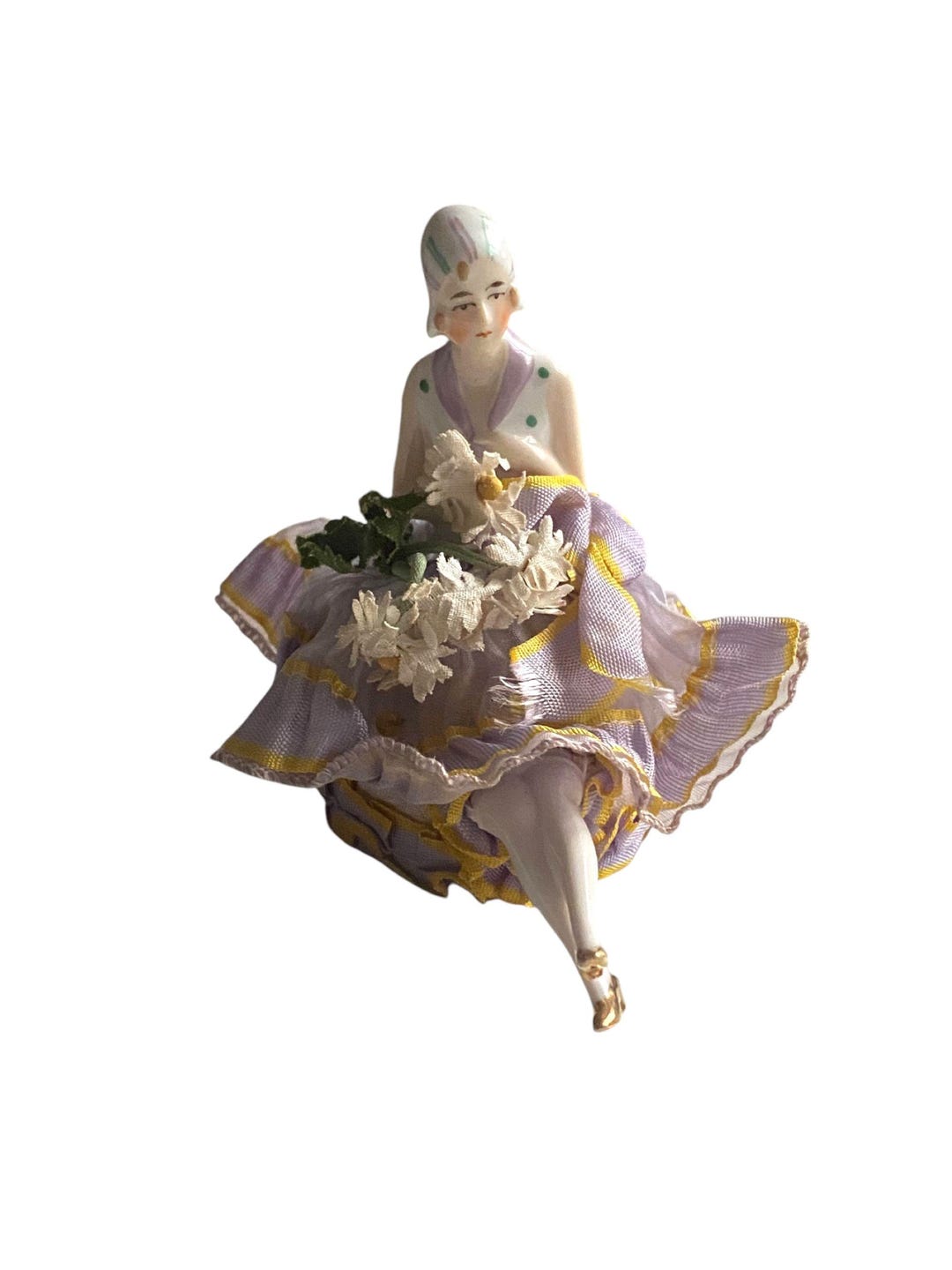 Art Deco German Porcelain Fasold & Stauch Lapper Lady Half Doll on Pin ...