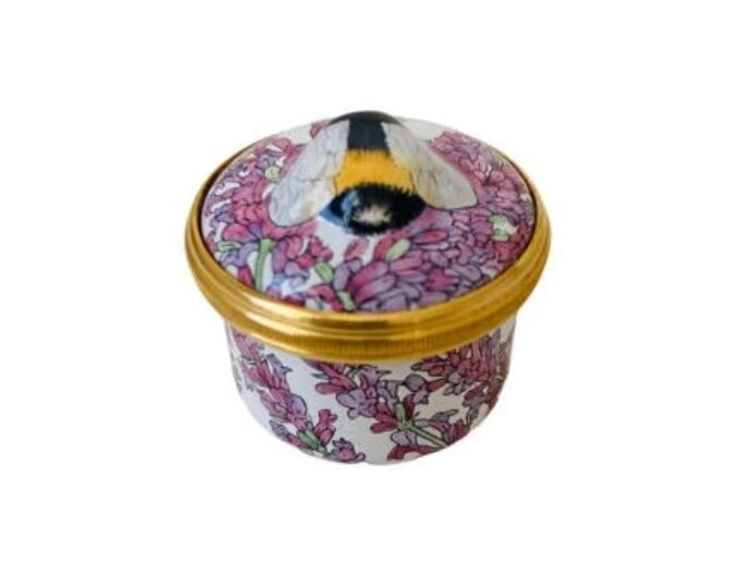 Halcyon Days Pill Trinket Box English Enamel "bumble Bee" - Etsy