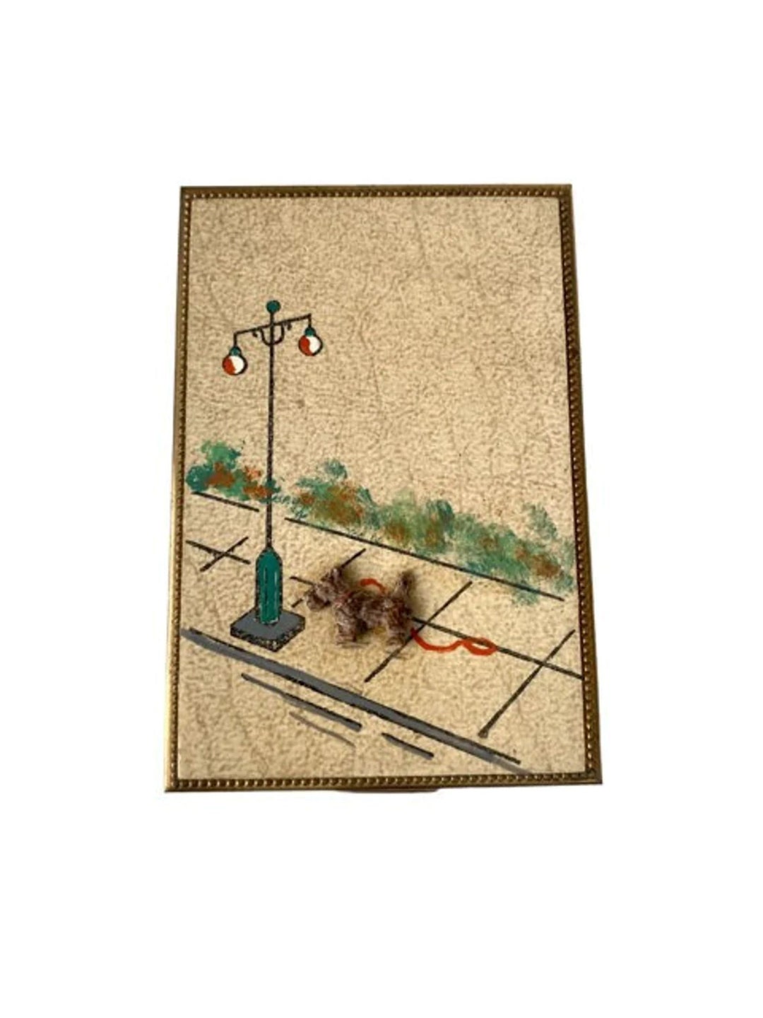 Vintage Powder Compact Dog on Leash Circa 1950 - Etsy