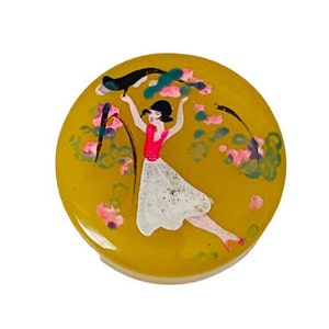 Rare Art Deco 1920's Hand Painted Bakelite Powder Compact Rouge Pot - Etsy