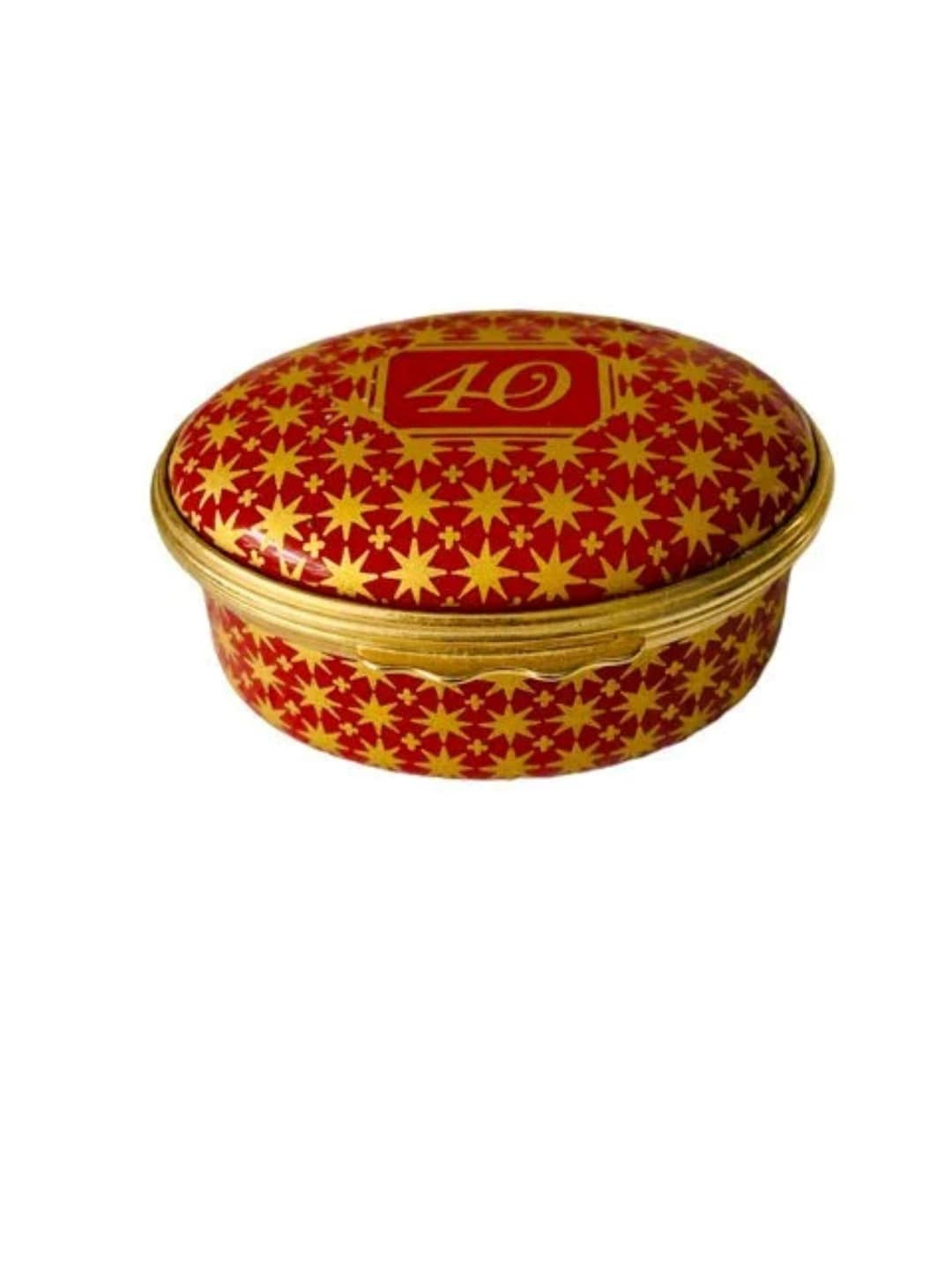 Bilston & Battersea Halcyon Days English Enamel Pill Pot "40" Birthday ...