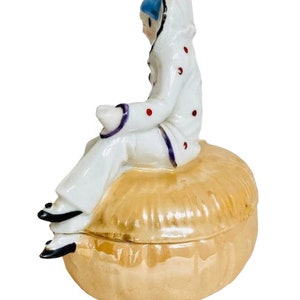 Art Deco Sitzendorf German Porcelain Lustre Glaze Pierrot With Mandolin ...