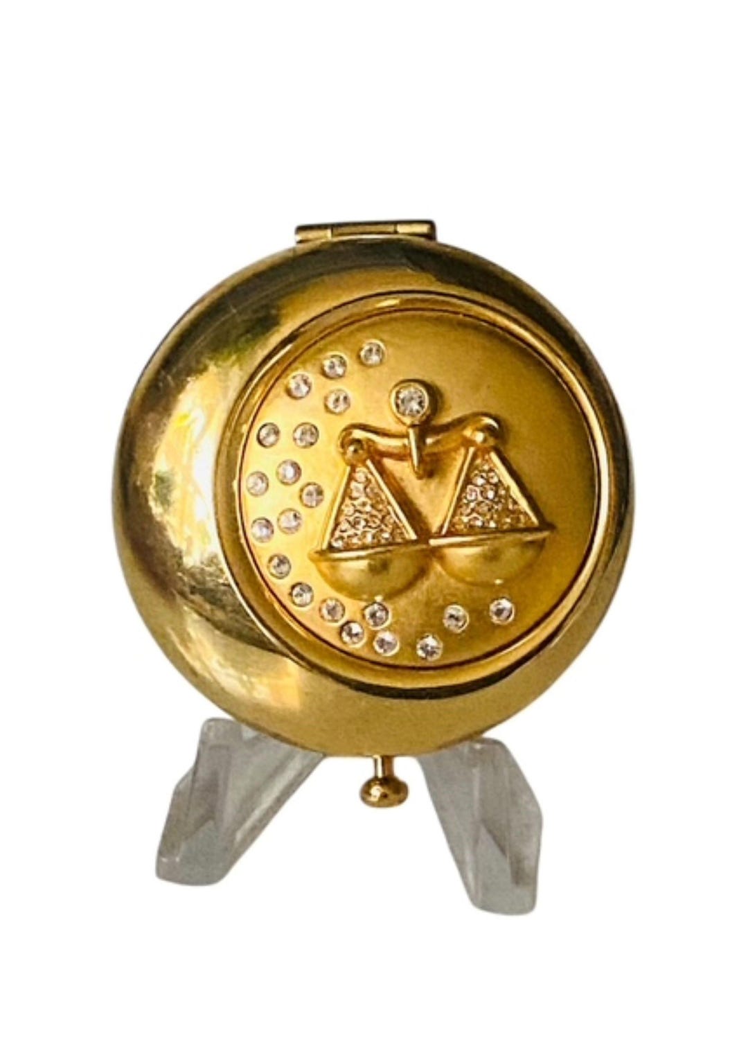 Vintage Estee Lauder Lucidity Powder Compact Golden Libra Zodiac Series ...